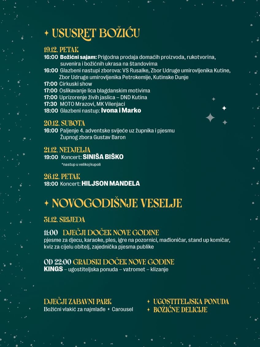 Kutina se pretvara u zimsku bajku – počinje Advent u Kutini 2025 ...